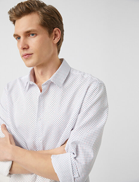 Koton Erkek Slim Fit Mikro Desenli Gömlek Koton Erkek Slim Fit Mikro Desenli Gömlek