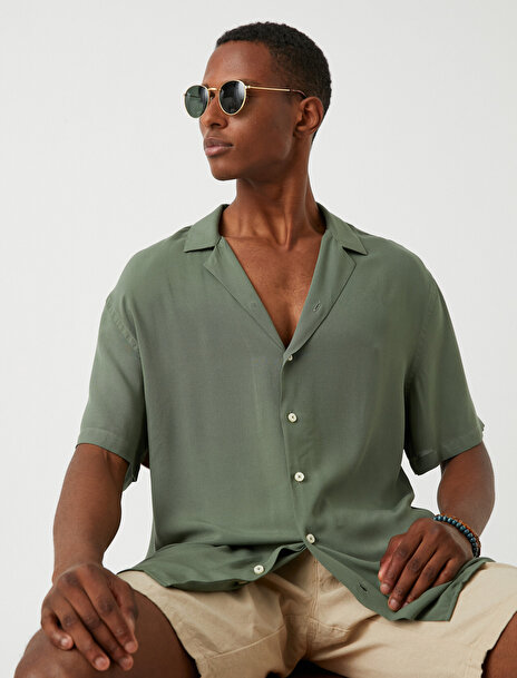 Koton Erkek Devrik Yaka Kısa Kollu Gömlek Koton Erkek Devrik Yaka Kısa Kollu Gömlek