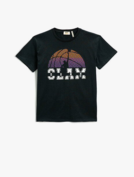 Koton Erkek Çocuk Slum Dunk Baskılı Pamuklu Bisiklet Yaka Kısa Kollu Tişört