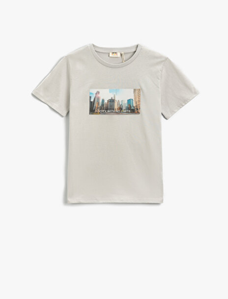 Koton Erkek Çocuk Şehir Hologramlı Kısa Kollu Tişört