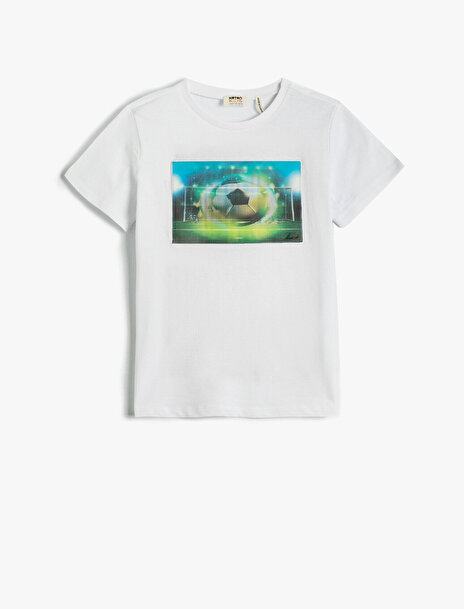 Koton Erkek Çocuk Futbol Hologramlı Kısa Kollu Tişört Pamuklu