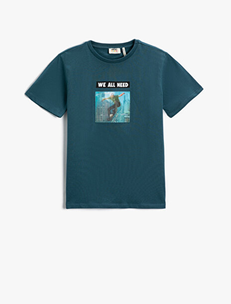 Koton Erkek Çocuk Hologramlı Kısa Kollu Tişört Pamuklu Koton Erkek Çocuk Hologramlı Kısa Kollu Tişört Pamuklu