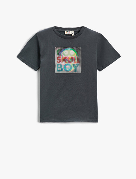 Koton Erkek Çocuk Kurukafa Baskılı Hologramlı Tişört Pamuklu Kısa Kollu Koton Erkek Çocuk Kurukafa Baskılı Hologramlı Tişört Pamuklu Kısa Kollu