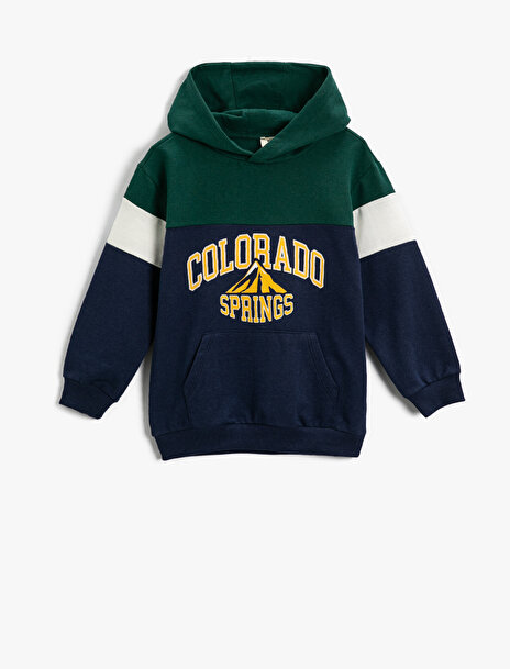 Koton Erkek Çocuk Renk Bloklu Kapşonlu Kanguru Cepli Sweatshirt Koton Erkek Çocuk Renk Bloklu Kapşonlu Kanguru Cepli Sweatshirt