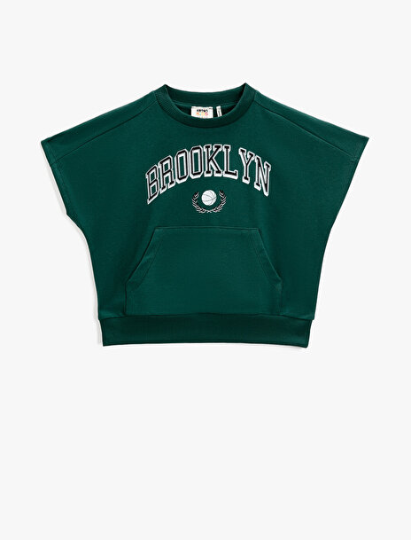 Koton Erkek Çocuk Baskılı Kanguru Cepli Kısa Kollu Sweatshirt