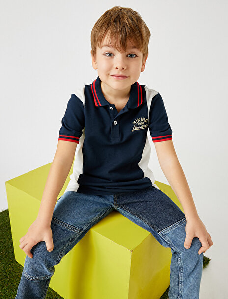 Koton Erkek Çocuk Polo Yaka Tişört Kısa Kollu Çizgili Pamuklu