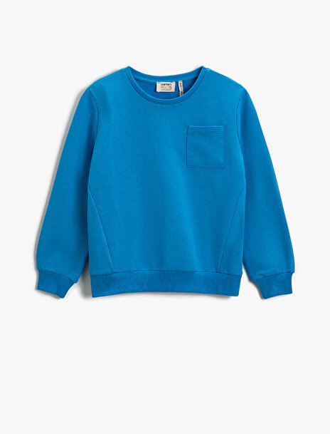 Koton Erkek Çocuk Basic Cepli Sweatshirt Uzun Kollu Pamuklu