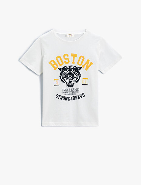 Koton Erkek Çocuk Şehir Baskılı Kısa Kollu Tişört Pamuklu