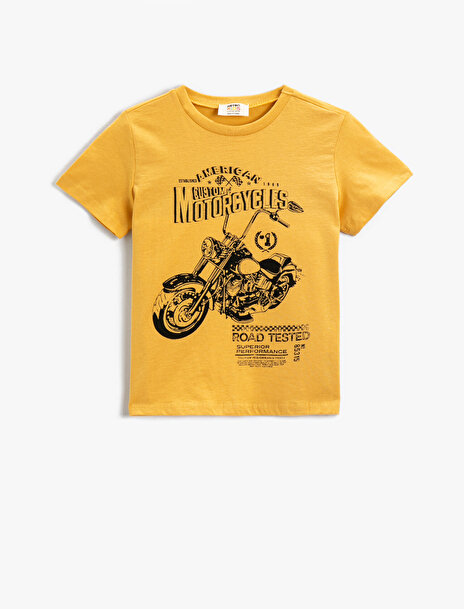 Koton Erkek Çocuk Motosiklet Baskılı Kısa Kollu Tişört Pamuklu Koton Erkek Çocuk Motosiklet Baskılı Kısa Kollu Tişört Pamuklu