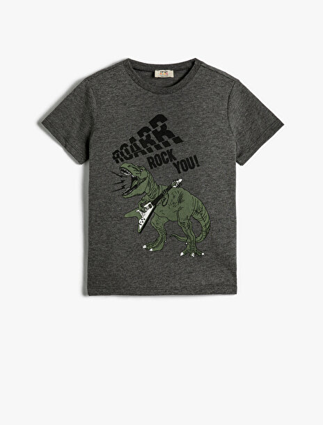 Koton Erkek Çocuk Dinozor Baskılı Kısa Kollu Tişört