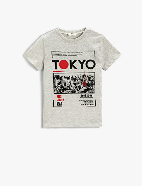 Koton Erkek Çocuk Tokyo Şehir Baskılı Tişört Kısa Kollu