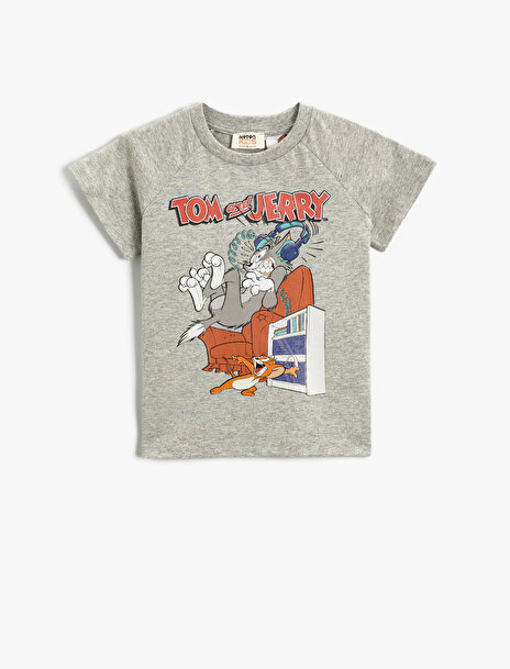 Koton Erkek Çocuk Tom ve Jerry Baskılı Tişört Kısa Kollu Lisanslı  Pamuklu Koton Erkek Çocuk Tom ve Jerry Baskılı Tişört Kısa Kollu Lisanslı  Pamuklu