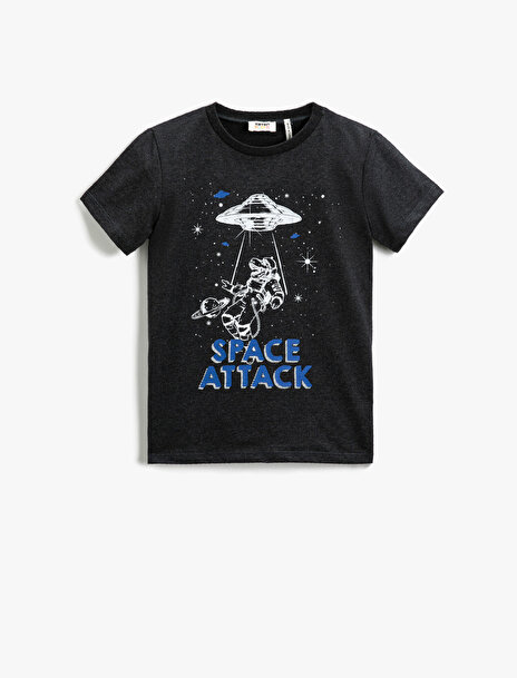 Koton Erkek Çocuk Astronot Baskılı Kısa Kollu Tişört