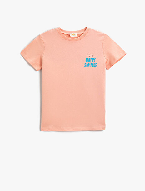 Koton Erkek Çocuk Yaz Temalı Baskılı Kısa Kollu Tişört Pamuklu