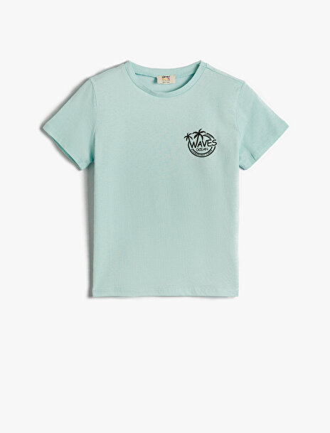 Koton Erkek Çocuk Yaz Temalı Baskılı Kısa Kollu Tişört Pamuklu