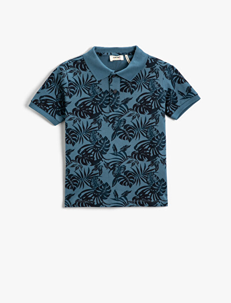 Koton Erkek Çocuk Yaz Temalı Baskılı Polo Yaka Tişört Pamuklu