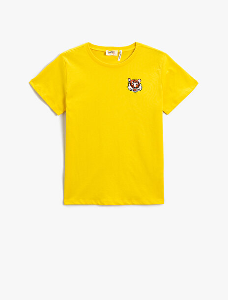 Koton Erkek Çocuk Kaplan İşleme Detaylı Tişört Kısa Kollu Pamuklu