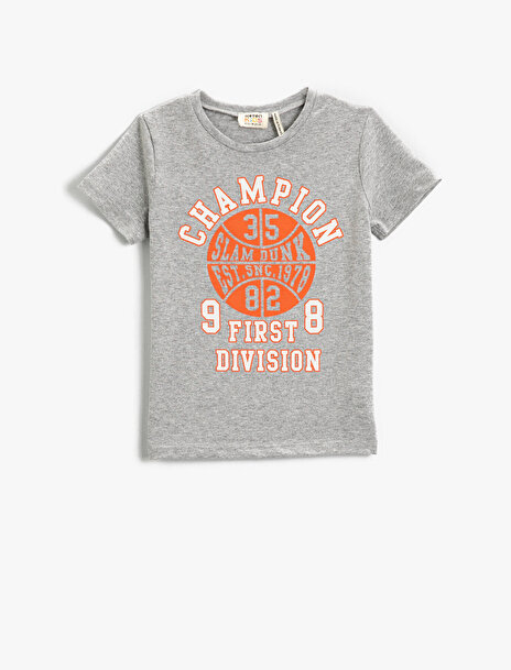 Koton Erkek Çocuk Baskılı Tişört Basketbol Temalı Bisiklet Yaka Kısa Kollu