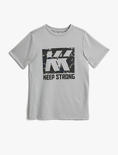 Koton Erkek Çocuk Baskılı Kısa Kollu Tişört Bisiklet Yaka