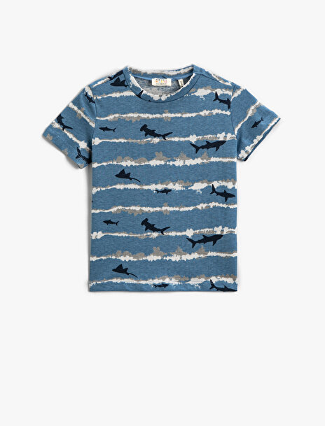 Koton Erkek Çocuk Köpekbalığı Baskılı Tişört Kısa Kollu Bisiklet Yaka Pamuklu Koton Erkek Çocuk Köpekbalığı Baskılı Tişört Kısa Kollu Bisiklet Yaka Pamuklu