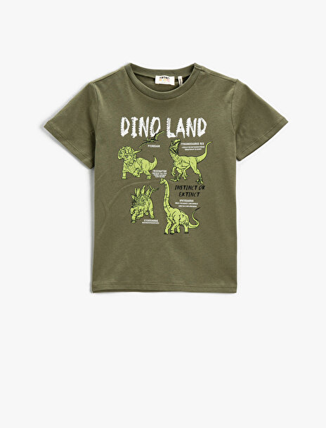 Koton Erkek Çocuk Dinozor Baskılı Tişört Kısa Kollu Bisiklet Yaka Pamuklu Koton Erkek Çocuk Dinozor Baskılı Tişört Kısa Kollu Bisiklet Yaka Pamuklu