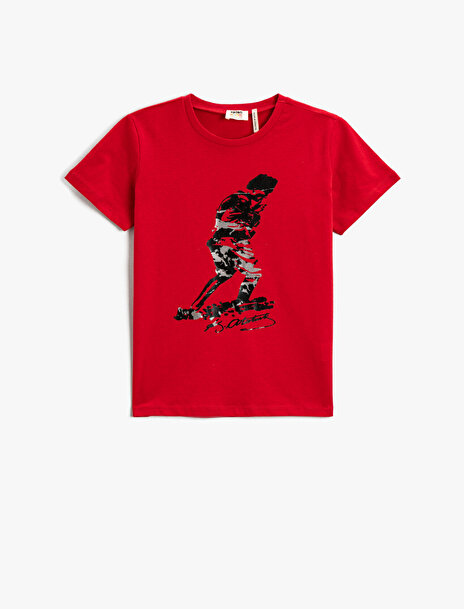 Koton Erkek Çocuk Atatürk Baskılı Tişört Kısa Kollu Bisiklet Yaka Pamuklu