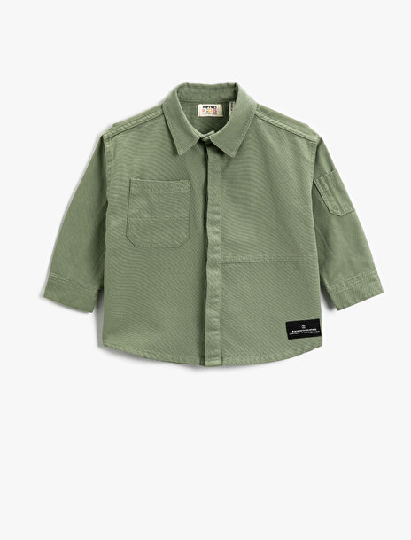 Koton Erkek Çocuk Oversize Ceket Tek Cepli Düğmeli Gömlek Yaka Pamuklu Koton Erkek Çocuk Oversize Ceket Tek Cepli Düğmeli Gömlek Yaka Pamuklu