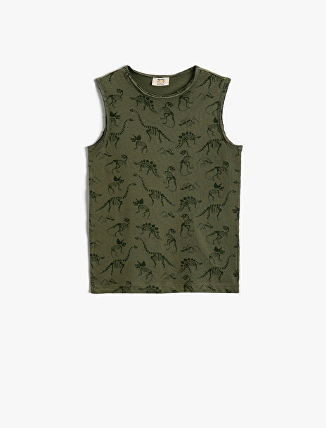 Koton Erkek Çocuk Dinozor Baskılı Atlet Pamuklu