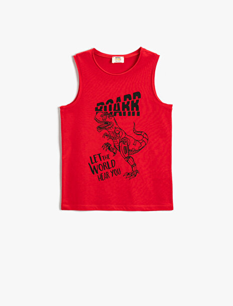 Koton Erkek Çocuk Dinozor Baskılı Atlet Pamuklu