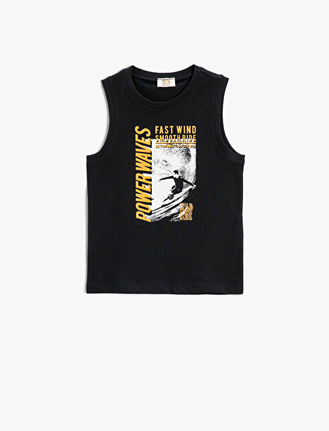 Koton Erkek Çocuk Baskılı Bisiklet Yaka Atlet Pamuklu Yaz Temalı