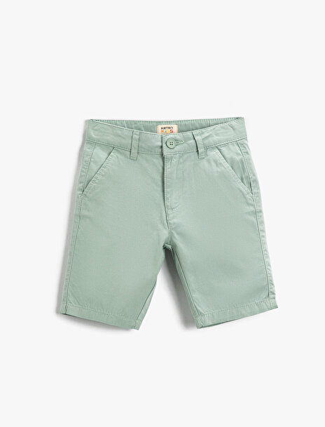 Koton Erkek Çocuk Basic Şort Diz Üstü Cepli Pamuklu