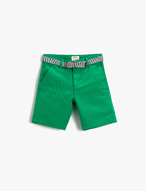 Koton Erkek Çocuk Şort Kemerli Cepli Diz Üstü Pamuklu Koton Erkek Çocuk Şort Kemerli Cepli Diz Üstü Pamuklu