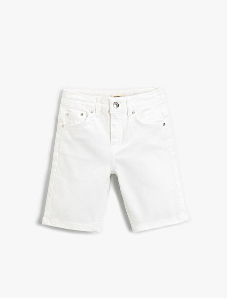 Koton Erkek Çocuk Basic Kot Şort Pamuklu Düz Kesim