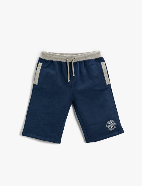 Koton Erkek Çocuk Slogan Baskılı Şort Pamuklu Beli Bağcıklı