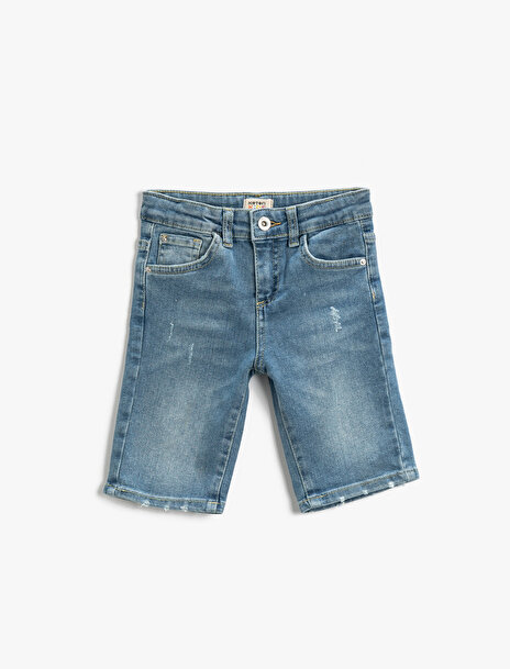 Koton Erkek Çocuk Bermuda Kot Şort Cepli Koton Erkek Çocuk Bermuda Kot Şort Cepli