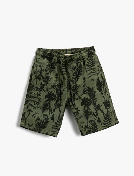 Koton Erkek Çocuk Baskılı Beli Bağcıklı Şort Pamuklu