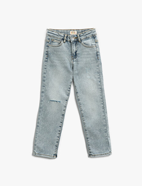 Koton Erkek Çocuk Destroylu Slim Fit Kot Pantolon Pamuklu Koton Erkek Çocuk Destroylu Slim Fit Kot Pantolon Pamuklu