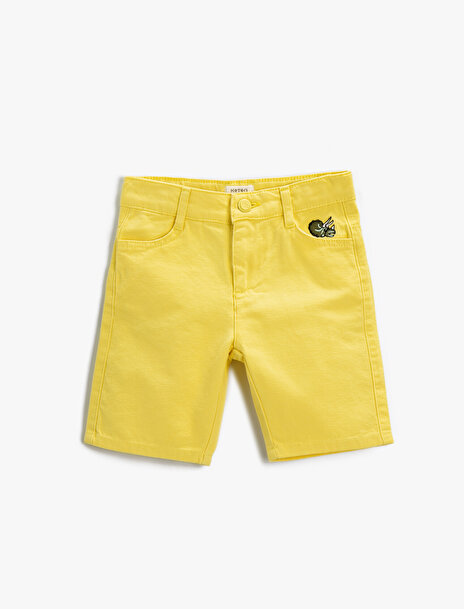 Koton Erkek Çocuk Şort Nakış Detaylı Cepli Diz Üstü Pamuklu