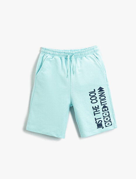 Koton Erkek Çocuk Beli Lastikli Baskılı Şort Diz üstü Pamuklu