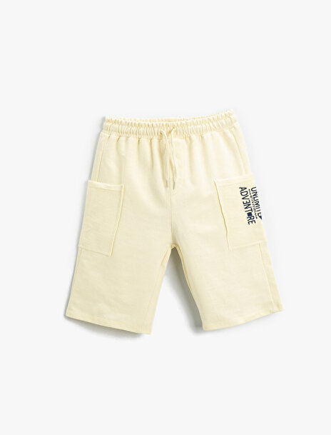 Koton Erkek Çocuk Beli Lastikli Cep Detaylı Şort Diz Üstü Pamuklu