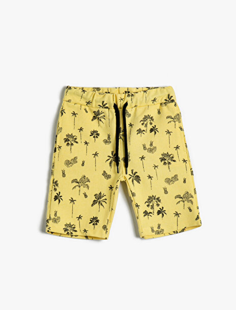 Koton Erkek Çocuk Palmiye Baskılı Şort Beli Bağcıklı