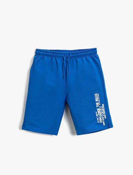 Koton Erkek Çocuk Beli Lastikli Baskılı Şort Diz Üstü Pamuklu