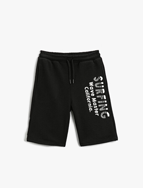 Koton Erkek Çocuk Slogan Baskılı Şort Beli Bağcıklı