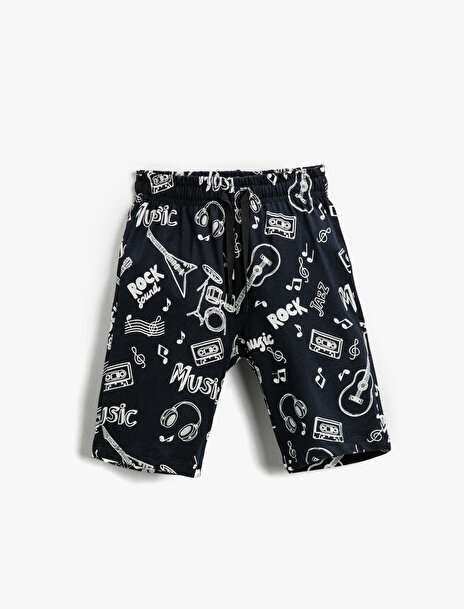 Koton Erkek Çocuk Baskılı Beli Bağcıklı Şort Pamuklu