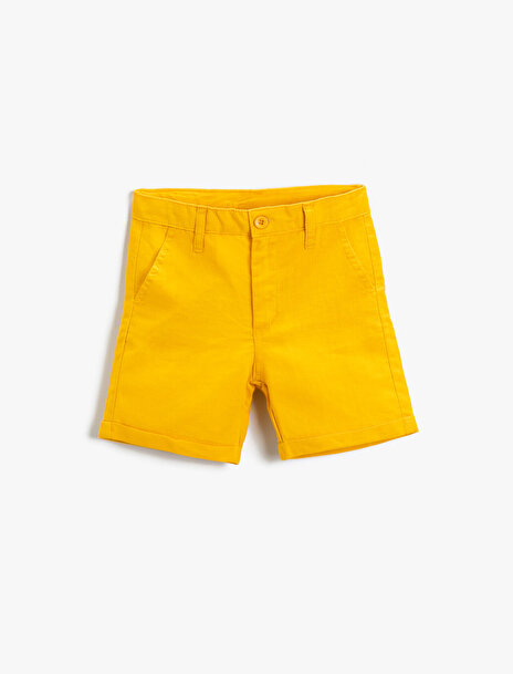 Koton Erkek Çocuk Diz Üstü Cepli Şort Düğmeli