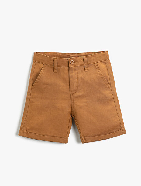 Koton Erkek Çocuk Diz Üstü Cepli Şort Düğmeli