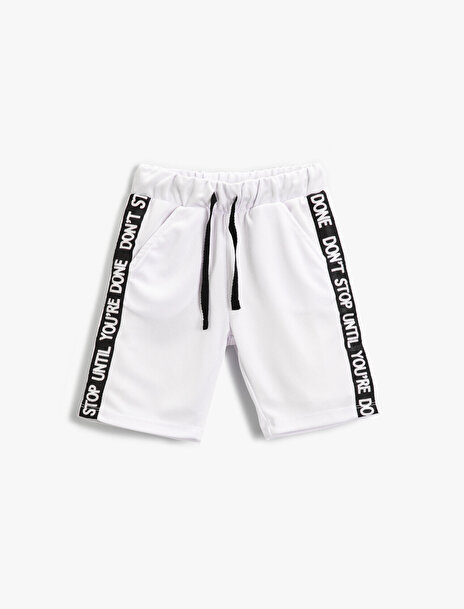 Koton Erkek Çocuk Slogan Baskılı Şort Beli Bağcıklı