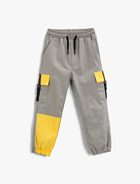 Koton Erkek Çocuk Renk Bloklu Kargo Cepli Jogger Pantolon