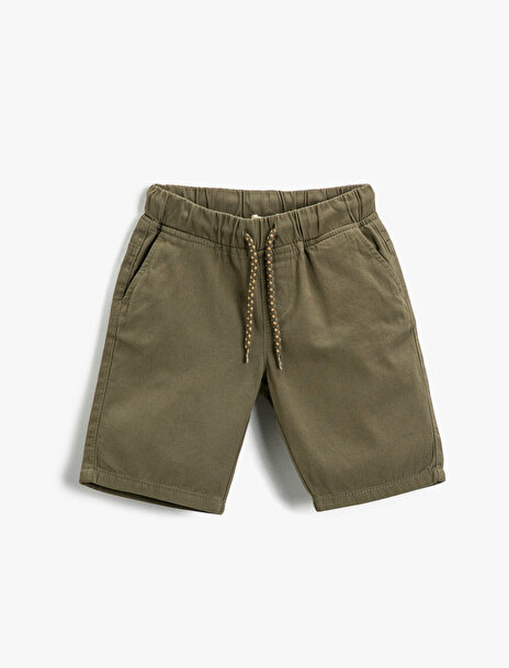 Koton Erkek Çocuk Beli Lastikli Cep Detaylı Şort Diz Üstü Pamuklu