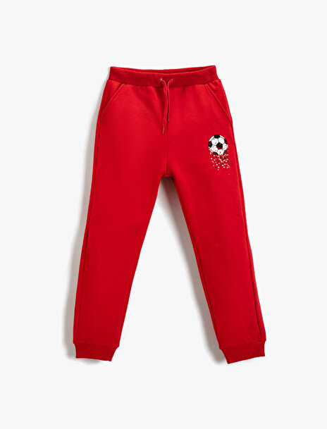 Koton Erkek Çocuk Futbol Topu Baskılı Jogger Eşofman Altı Beli Bağcıklı Cepli